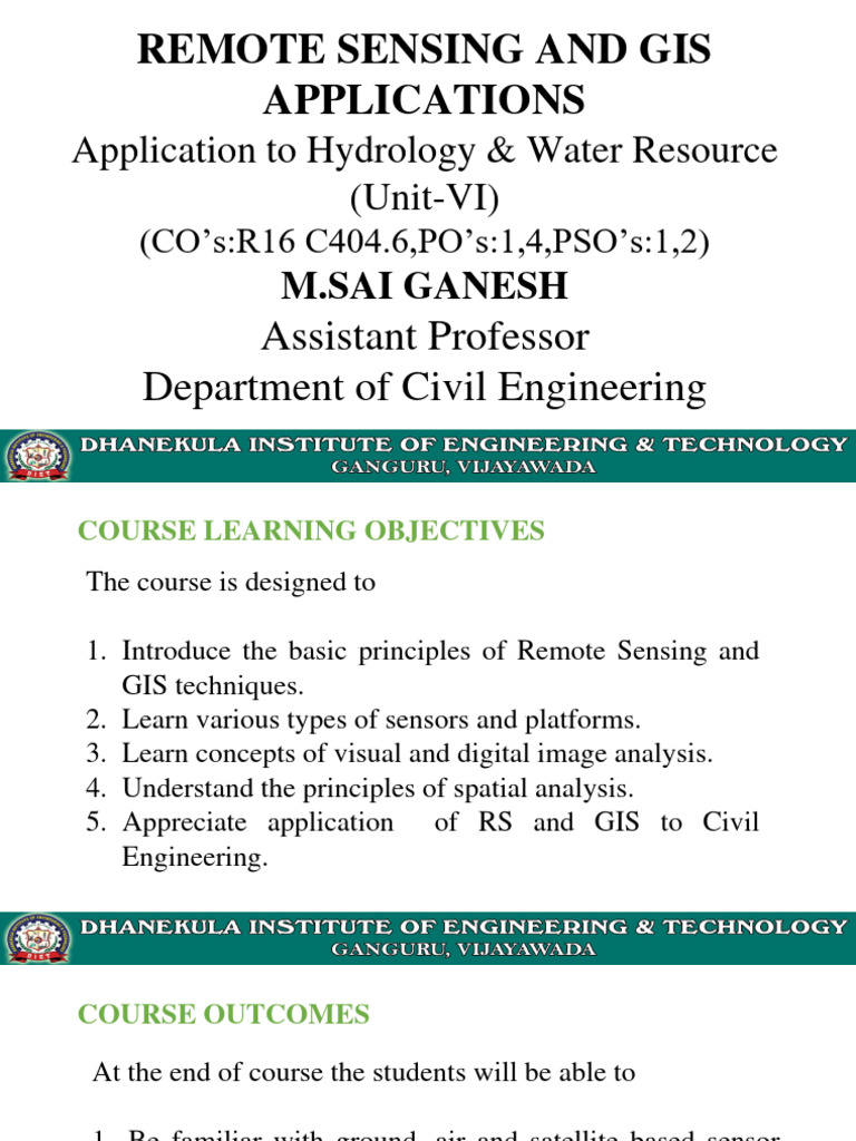 Rs&gis Unit-Vi | PDF | Geographic Information System | Hydrology