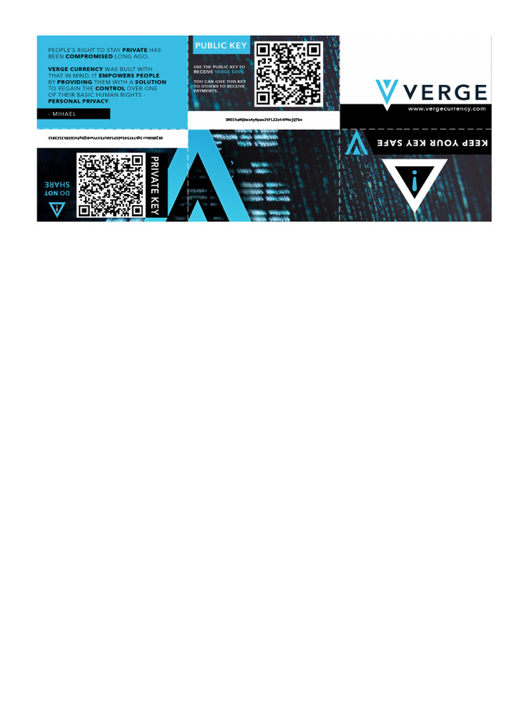 VERGE Paper Wallet Generator. | PDF