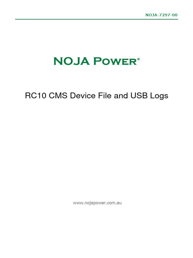 NOJA-7297-00 RC10 CMS Device File and USB Logs Guide | PDF | Usb Flash Drive | Computer File