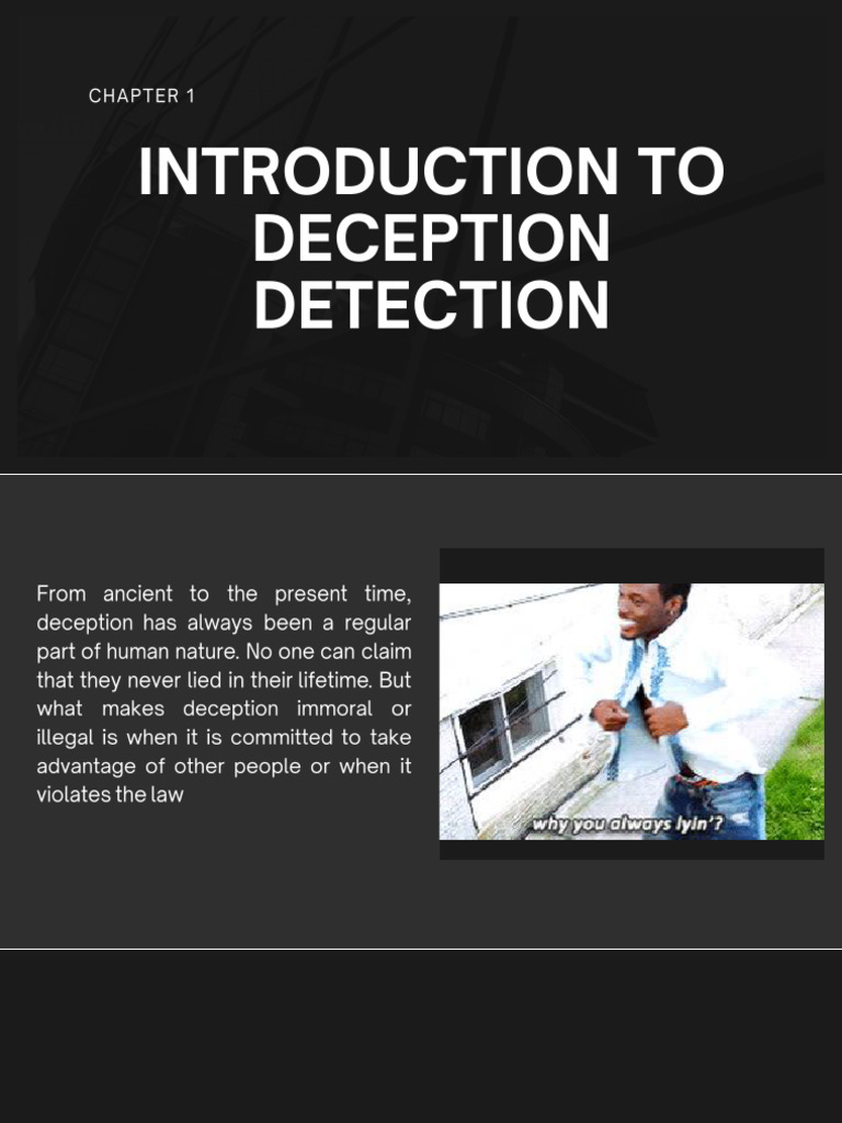 Deception Detection Methods Explained | PDF | Hypnosis | Polygraph