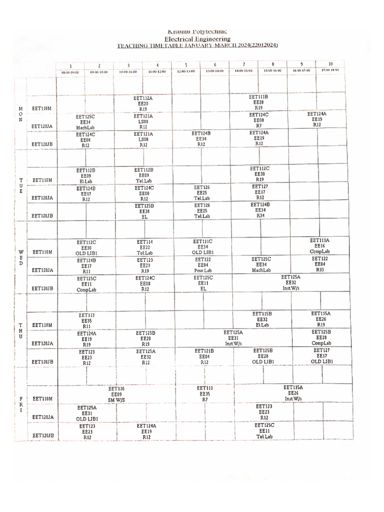 Second Draft Teaching TT Term1,2024 | PDF
