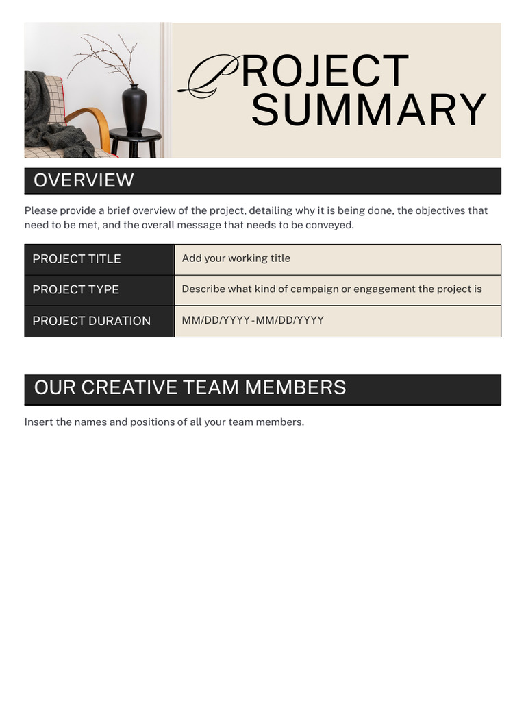 Beige and Black Aesthetic Modern Style Project Summary | PDF | Target ...