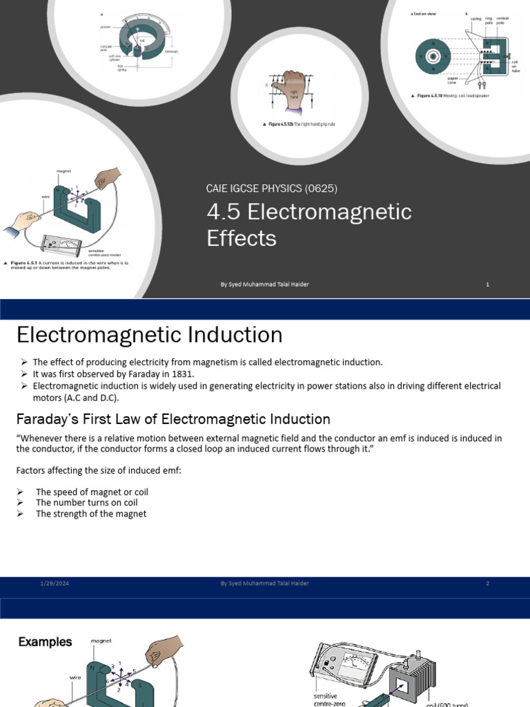Electromagnetic Induction in IGCSE Physics | PDF | Electromagnetic ...