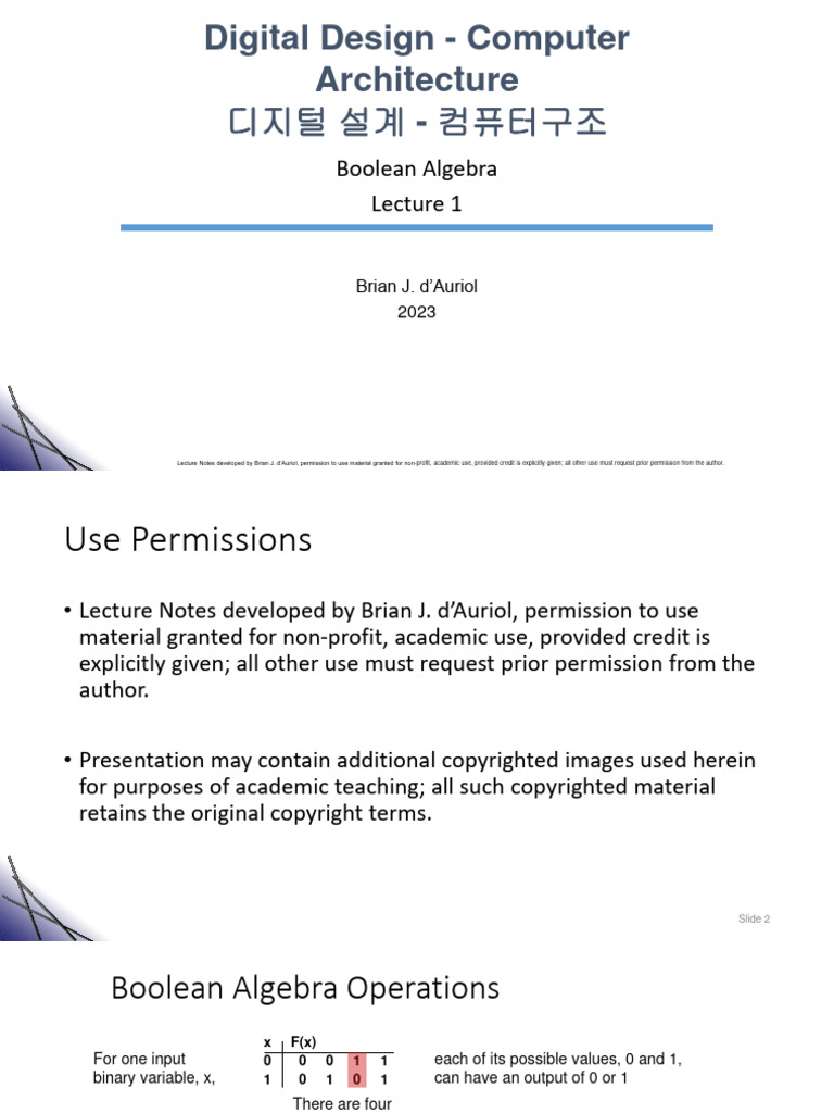Lecture1wp BooleanAlg | PDF | Computer Programming | Logic