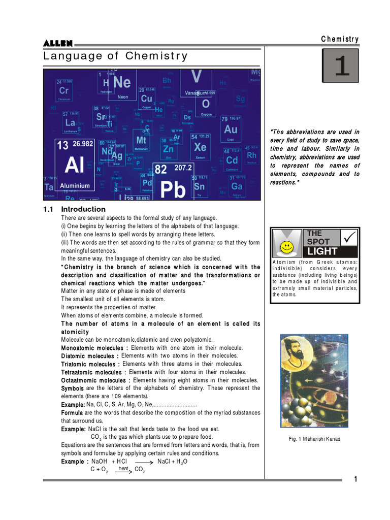 IN (Chem) Language of Chemistry - Final | PDF | Ion | Chemical Compounds