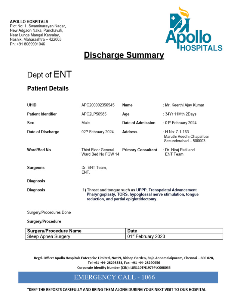 Discharge Summary: Dept of | Download Free PDF | Surgery | Surgical ...