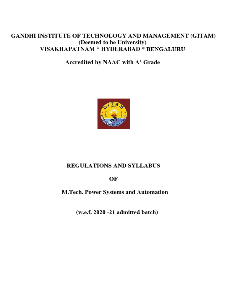 MTech Power Systems and Automation | PDF | Smart Grid | Electrical Grid