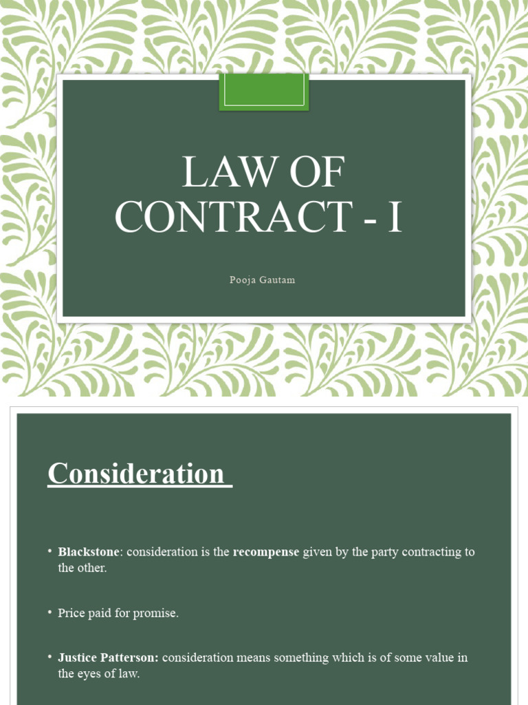 Consideration | PDF | Consideration | Law Of Obligations