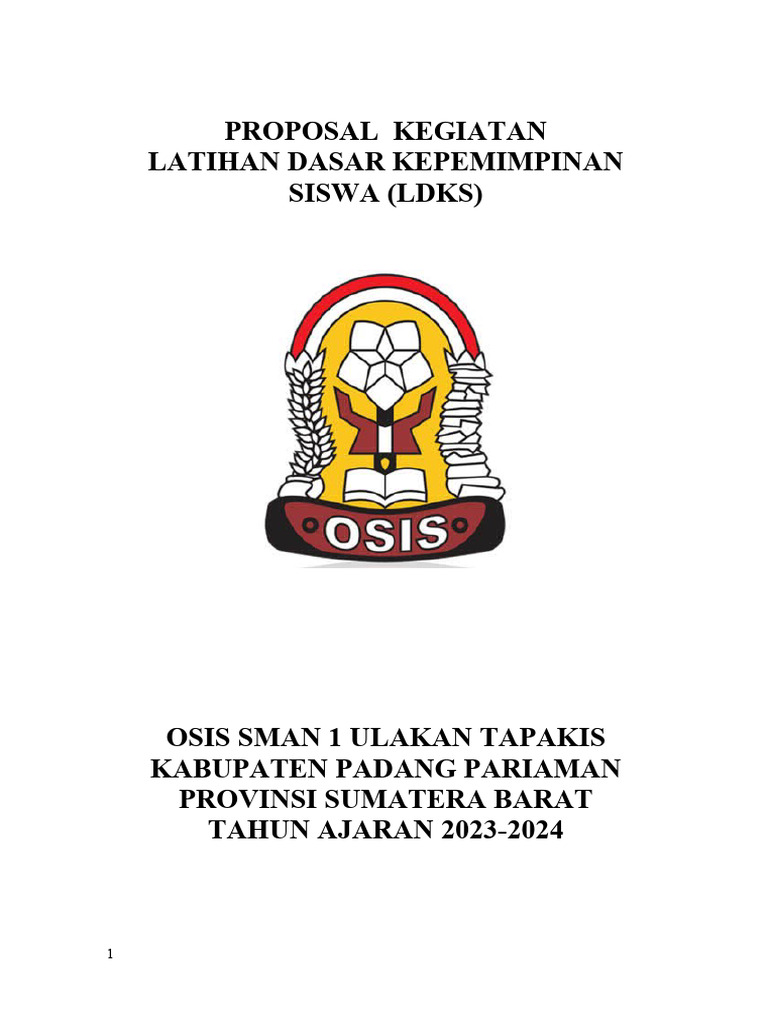Proposal LDKS OSIS SMAN 1 2023-2024 | PDF
