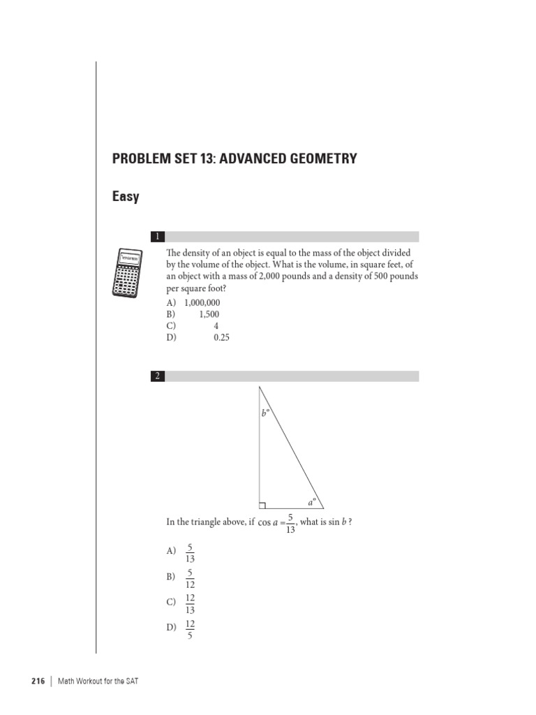Digital SAT Math Problem Set 13 | PDF | Triangle | Angle