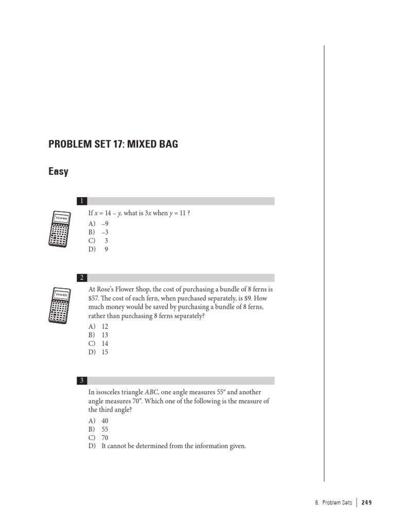 Digital SAT Math Problem Set 17 | PDF | Euclidean Geometry | Mathematics