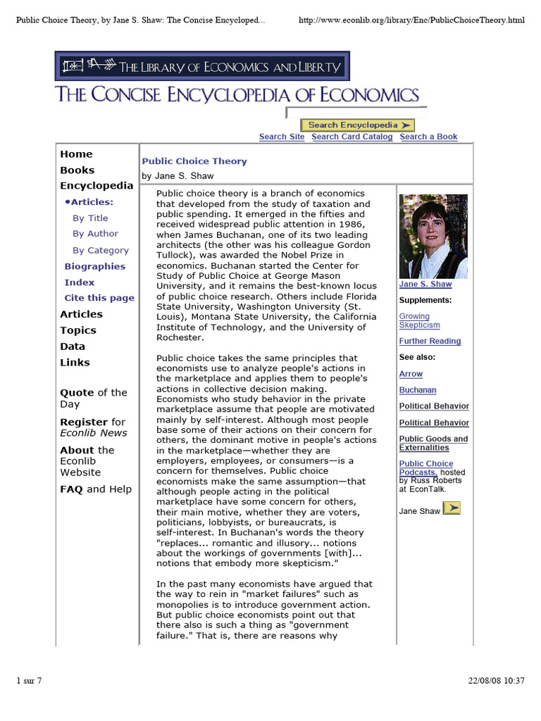 Public Choice Theory | PDF | Public Choice | Economics
