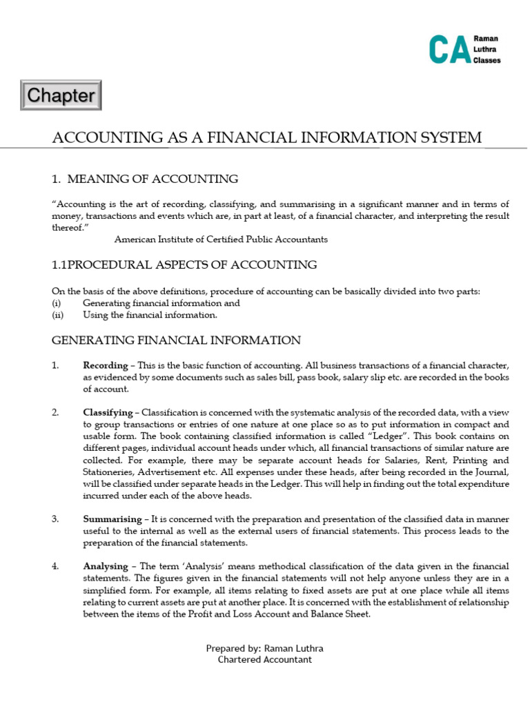 1 Basic Accounts | PDF