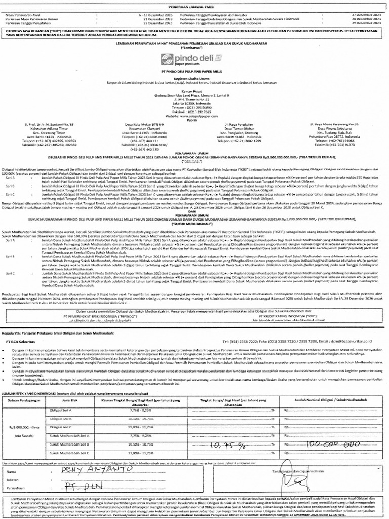 Pernyataan Minat Pindodeli by Bcas | PDF
