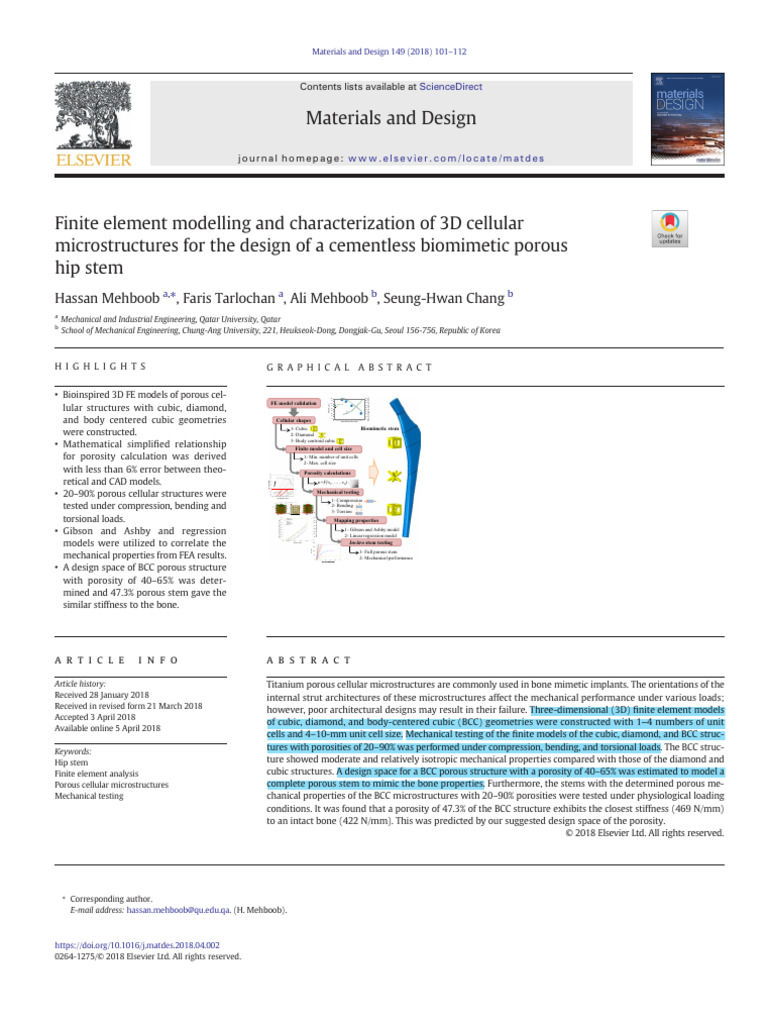 Finite Element Modelling and Characterization of 3D Cellular | PDF | Young's Modulus | Strength ...
