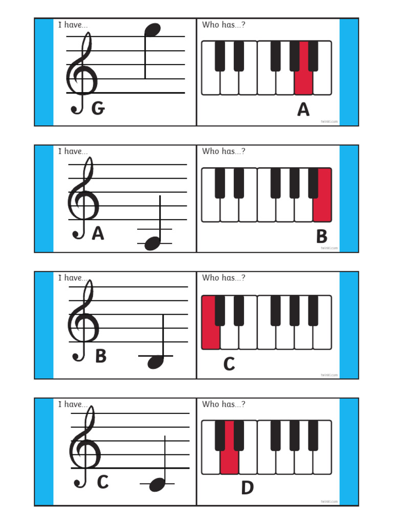 Treble Clef Note Identification Game | PDF