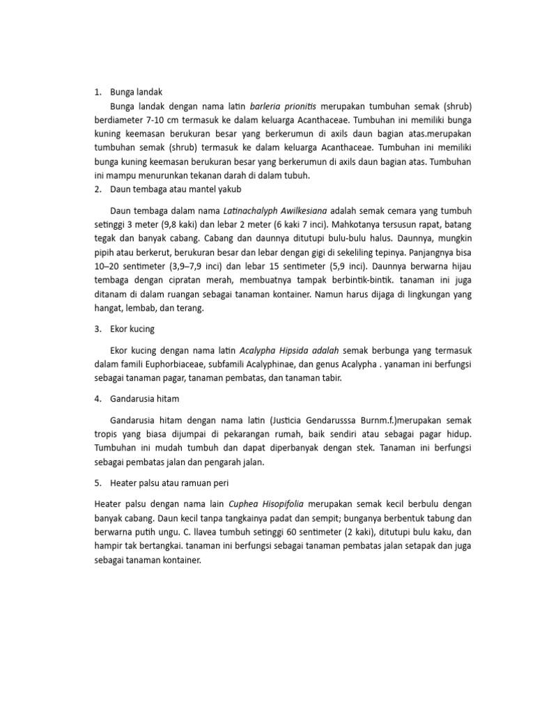 Tanaman Semak | PDF