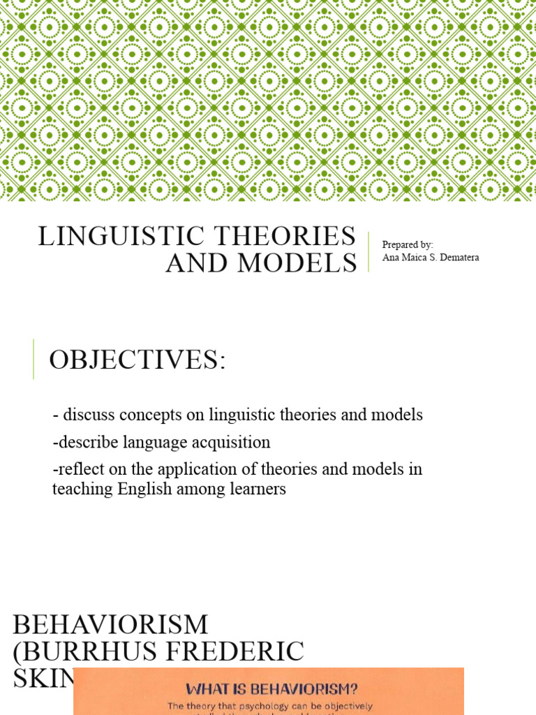 Linguistic Theories and Models Overview | PDF | Language Arts ...