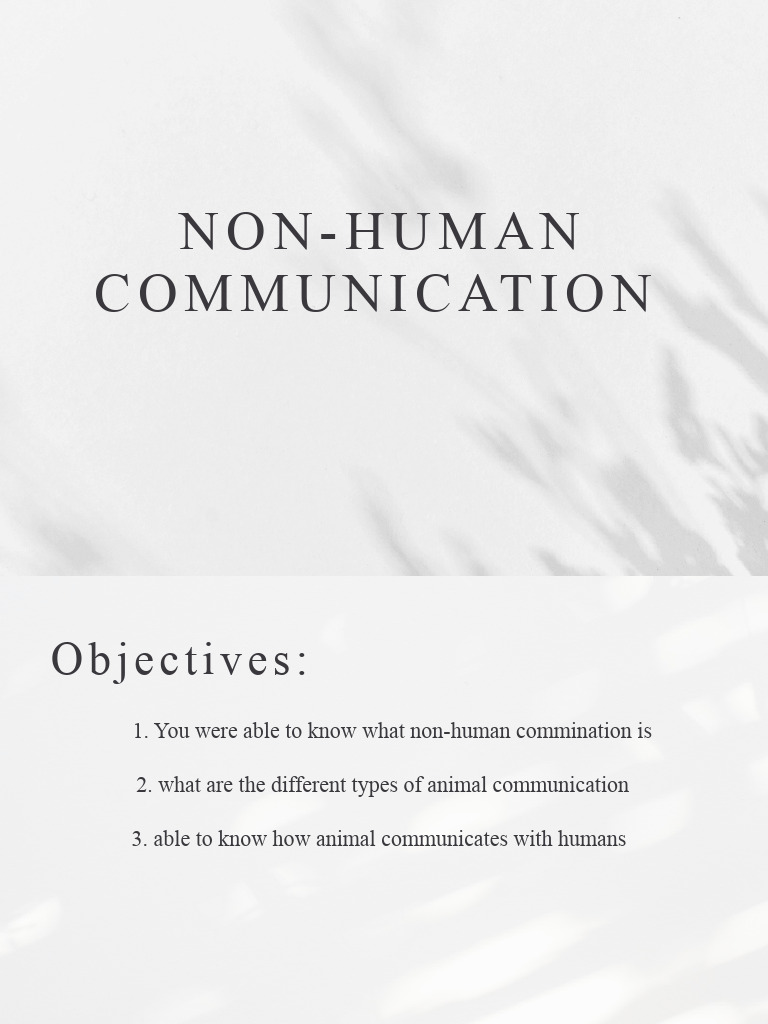 Types of Non-Human Communication | PDF
