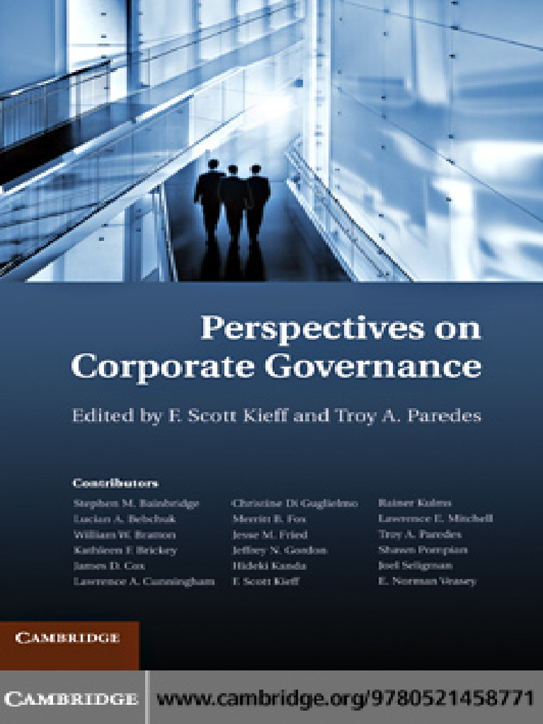 F. Scott Kieff, Troy A. Paredes Perspectives On Corporate Governance ...