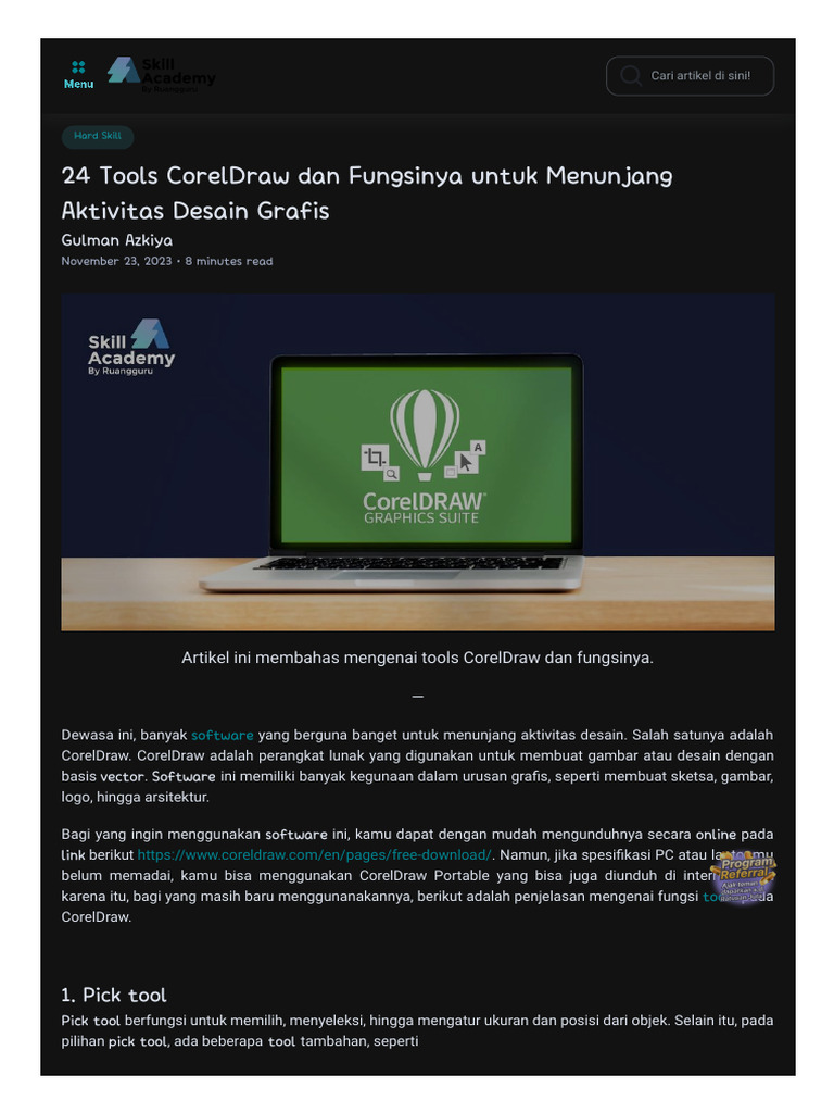 Panduan Tools CorelDraw untuk Desain | PDF | Karier & Perkembangan | Komputer