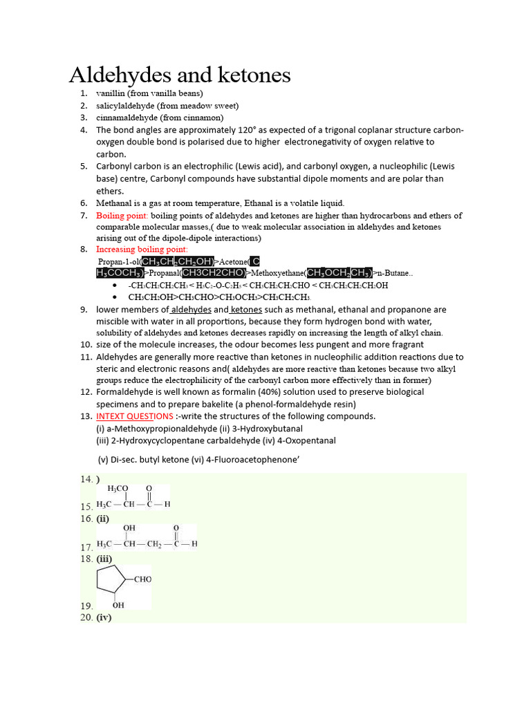 Aldehydes and Ketones | PDF | Aldehyde | Ketone