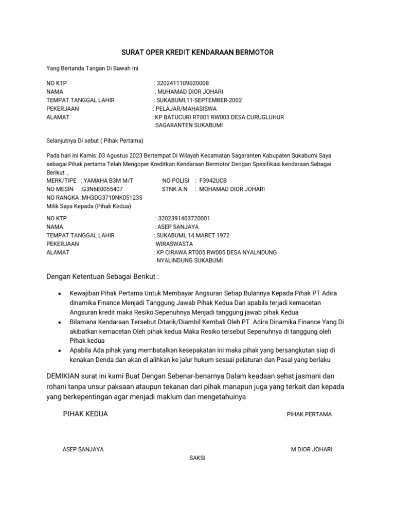 SURAT OPER W-WPS Office | PDF