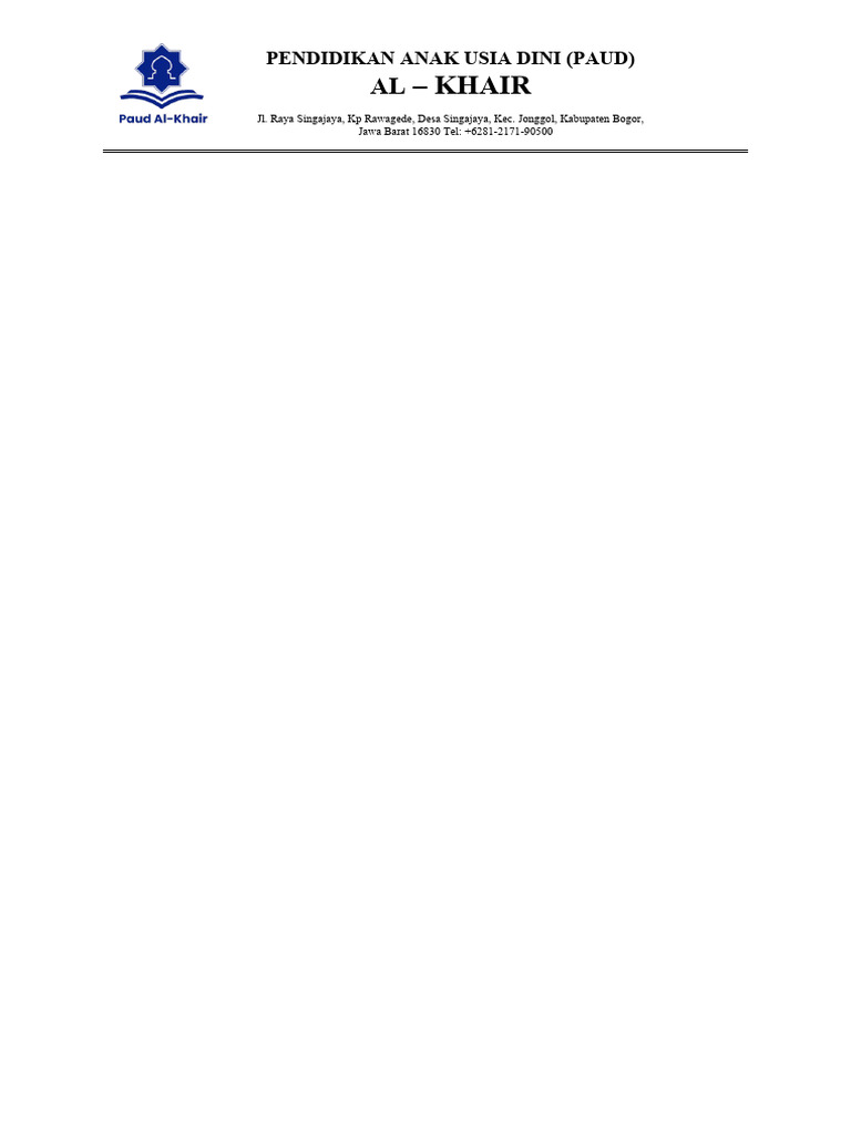 Kop - Surat - Paud - Al-Khair Done | PDF