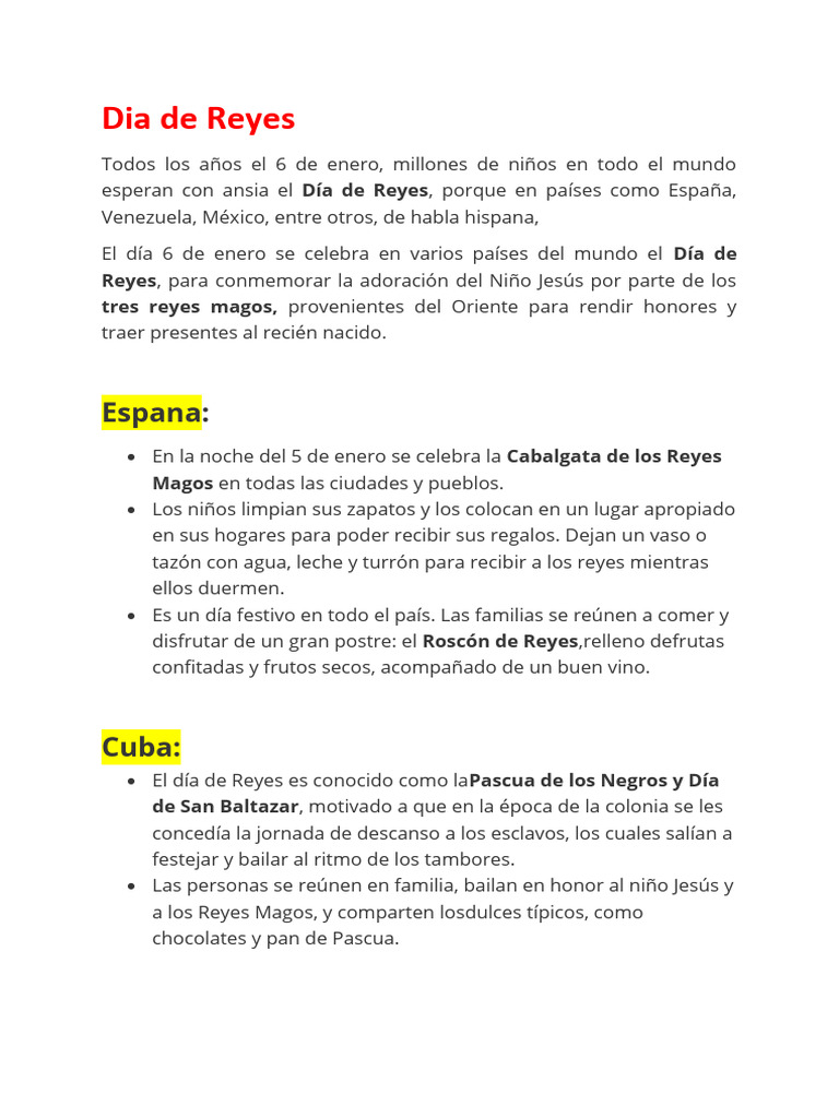 Dia de Reyes | PDF