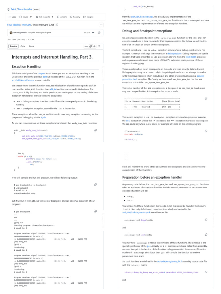 Linux Insides Interrupts Linux Interrupts Part 3 Download Free Pdf Software Engineering