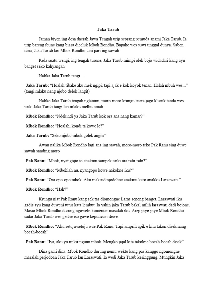 Naskah Jaka Tarub | PDF