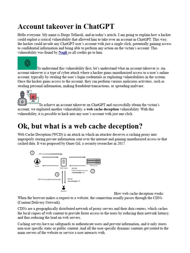 Account Takeover in ChatGPT | PDF | Networking | Internet & Web