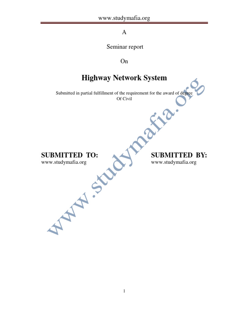 Civil Highway Network System Report | PDF | Road Surface | Building Materials
