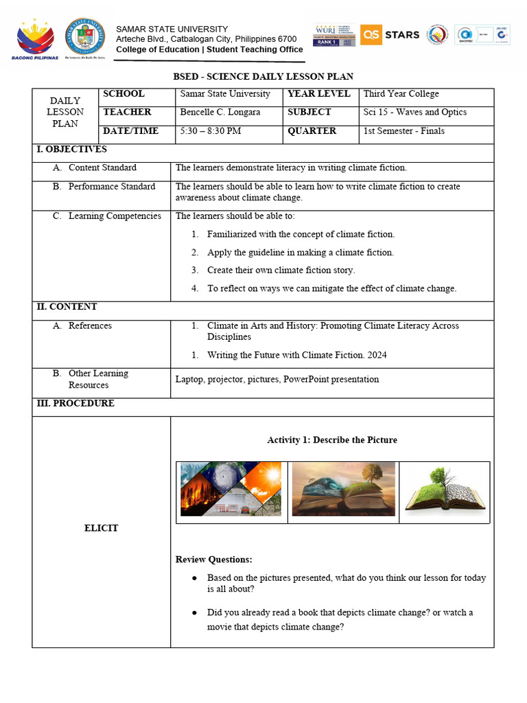 Climate Fiction Lesson Plan for Students | PDF | Climate Change