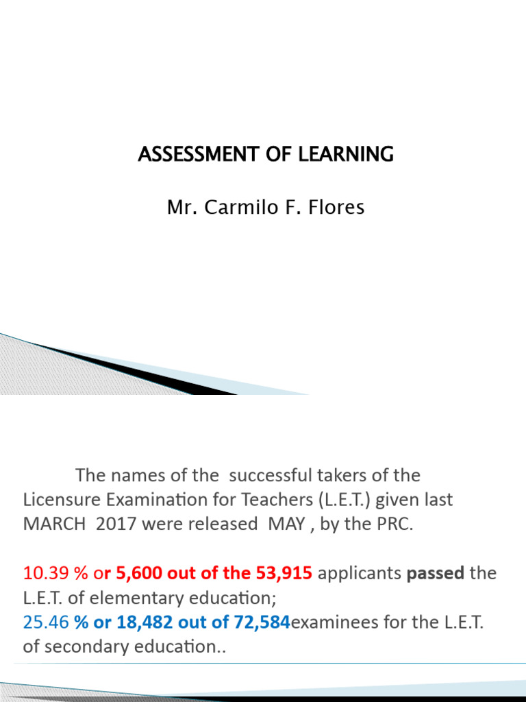 Assessment of Learning 1 | PDF | Validity (Statistics) | Educational ...