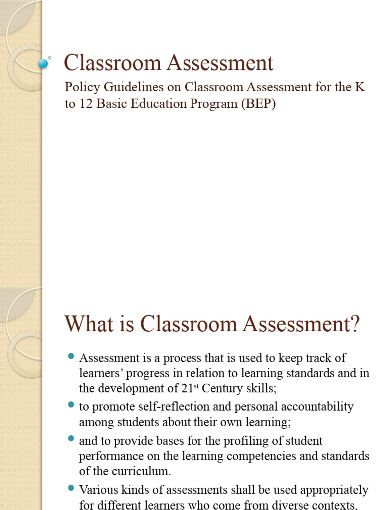 Classroom Assessment | PDF | Educational Assessment | Learning