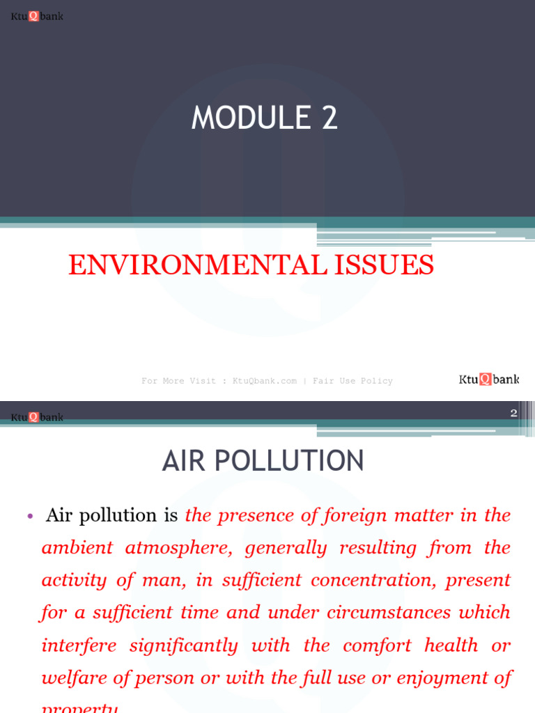 Module-2 Environmental Issues | PDF | Air Pollution | Waste
