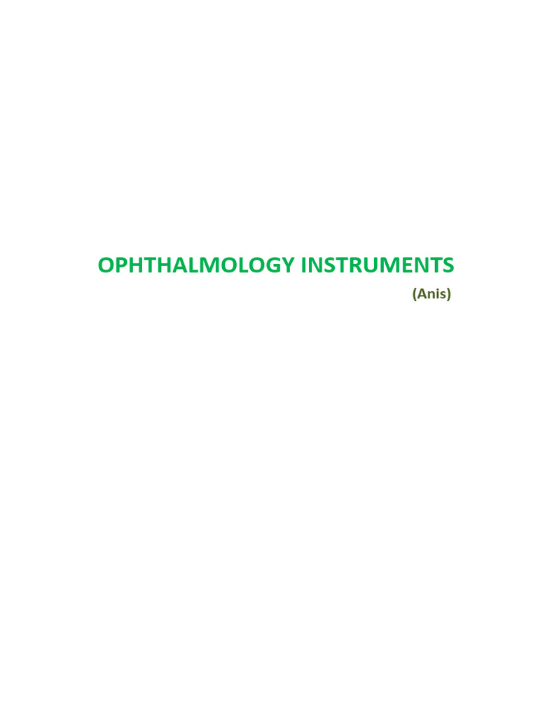 Ophtha Instruments | PDF | Glaucoma | Surgical Suture