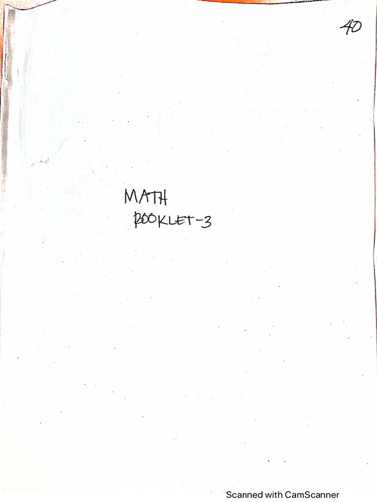 Math Booklet 3 | PDF