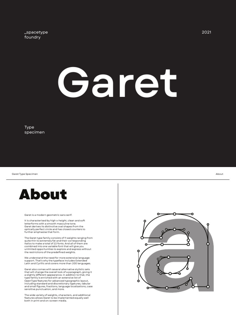 Type Specimen Garet | PDF | Typefaces | Design