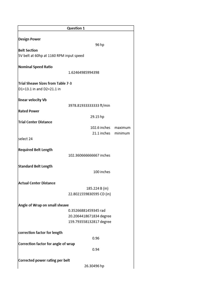 Quiz 1 - Solution | PDF | Belt (Mechanical) | Speed