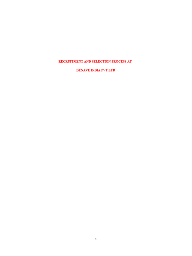 Recruitment and Selection Denave | PDF | Recruitment | Human Resources