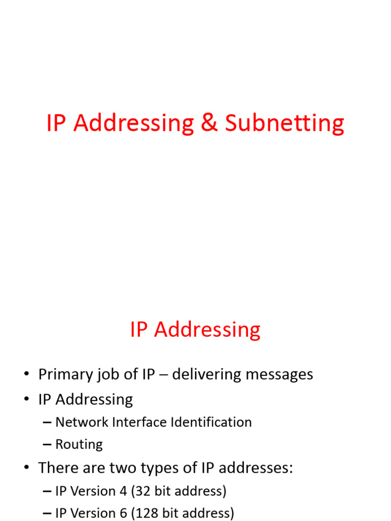 IP Addressing & Subnetting | PDF | Ip Address | Computing IP Addressing & Subnetting | PDF | Ip Address | Computing