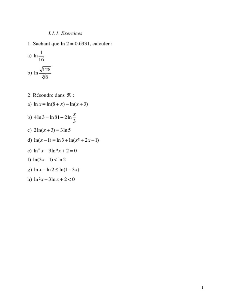 Exercices Avancés de Logarithmes et Exponentielles | PDF | Ordinateurs