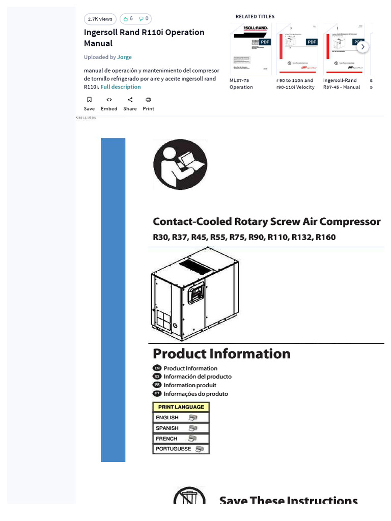 Ingersoll Rand R110i Operation Manual | Download Free PDF | Capacitor ...
