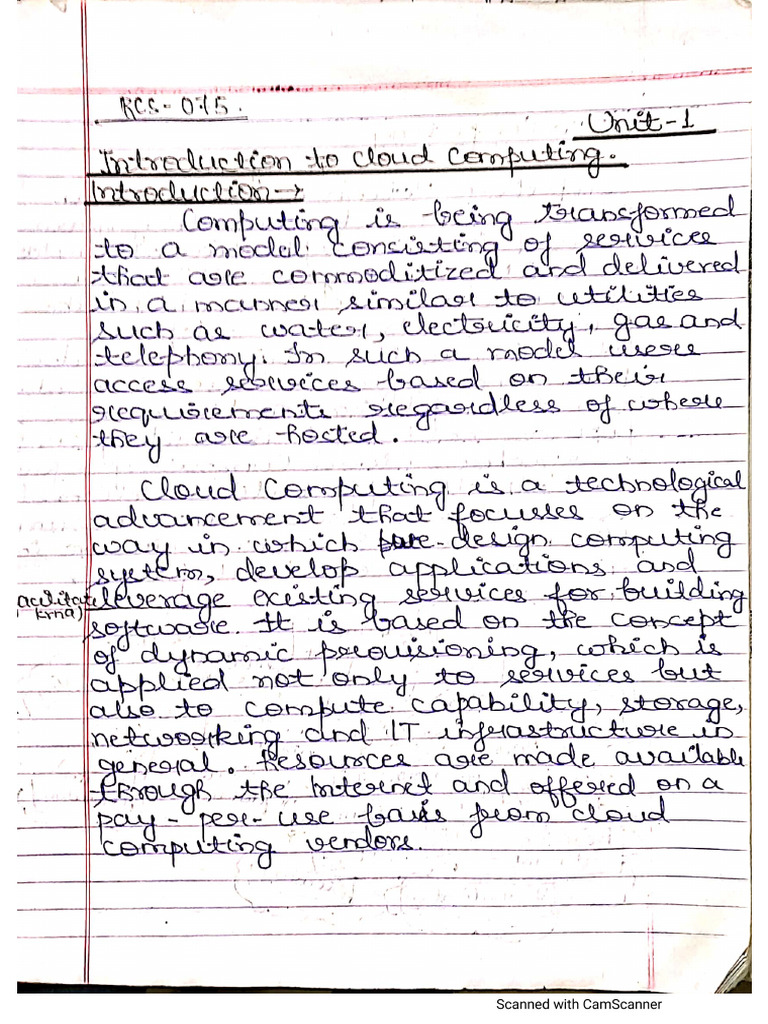 Cloud Computing (Unit 1) | PDF