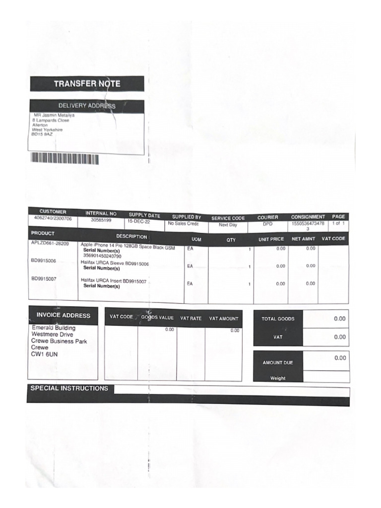 Proof of Purchase | PDF