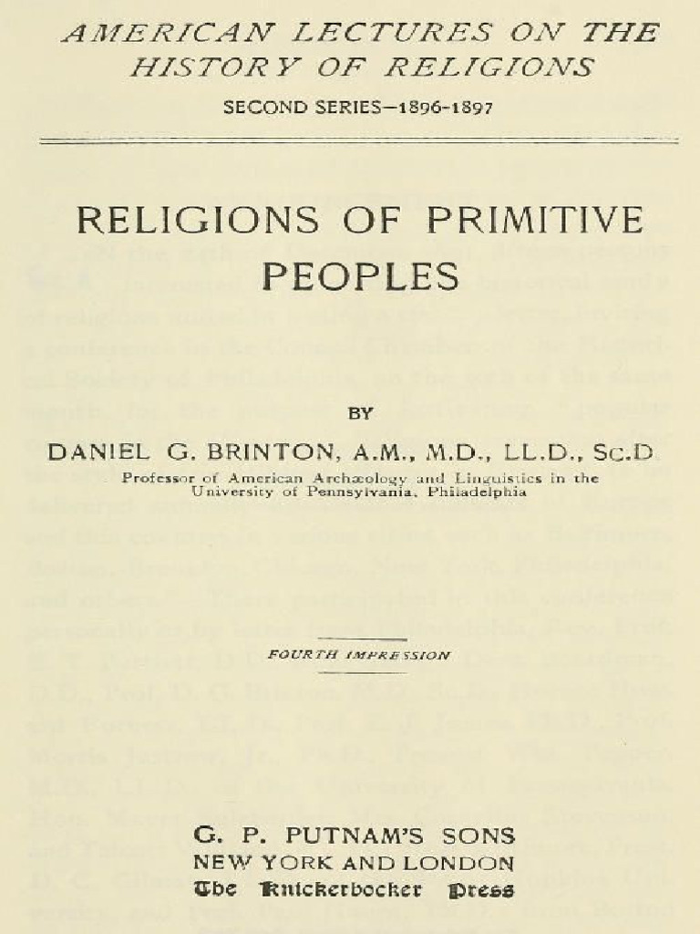 Religions of Primitive Peoples | PDF | Idea | Mind