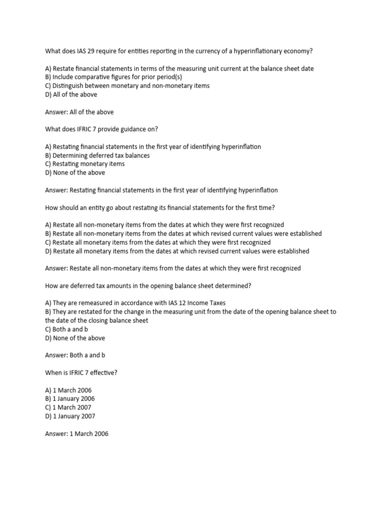 Applying The Restatement Approach Under IAS 29 Financial Reporting in ...