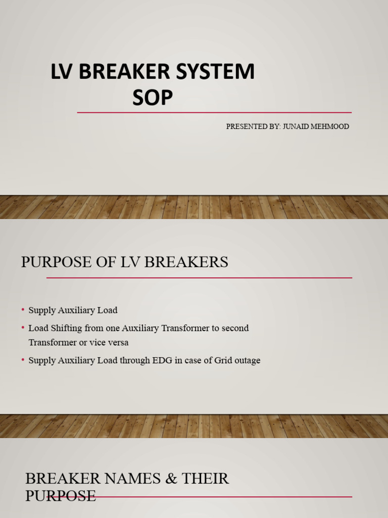 LV Breaker System SOP | PDF
